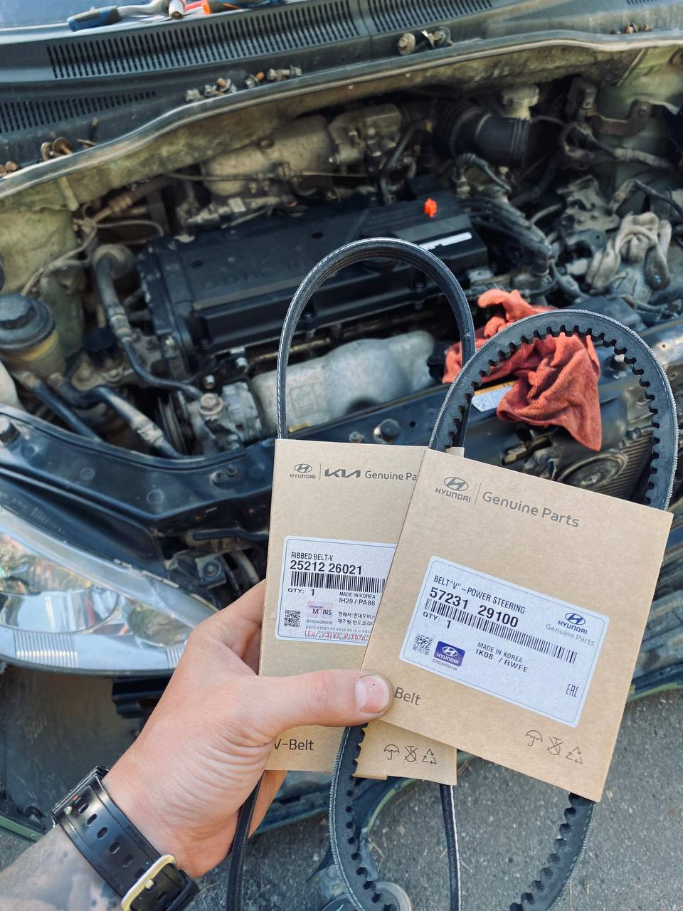 2521226021 ПРИВОДНОЙ РЕМЕНЬ L=90СМ KIA HYUNDAI | Запчасти на DRIVE2