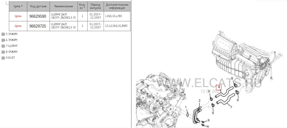 96629598 Шланг системы охлаждения GM | Запчасти на DRIVE2