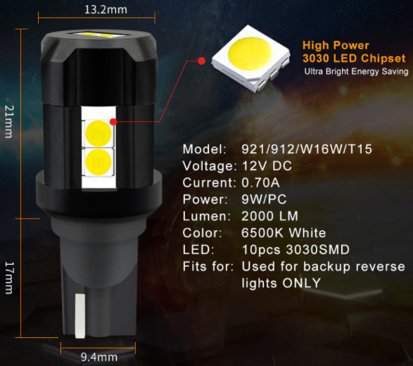 Светодиодные лампочки в фонари заднего хода — Volkswagen Touran (1G), 2 ...