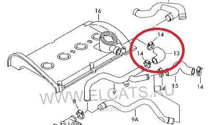 06A103493BD Шланг для удаления воздуха VAG | Запчасти на DRIVE2