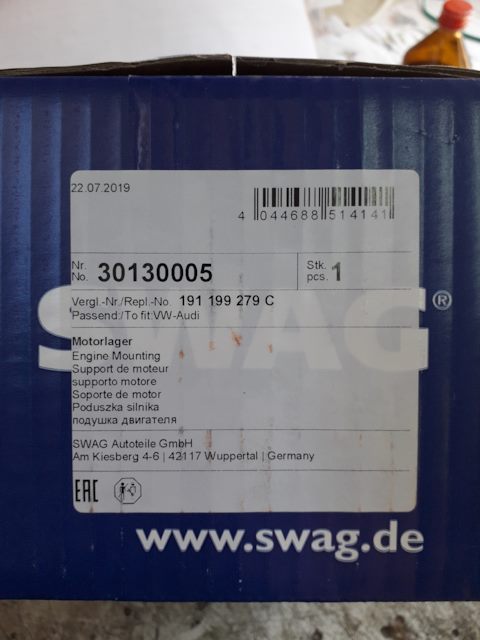 191199279C Опора двигателя VAG | Запчасти на DRIVE2