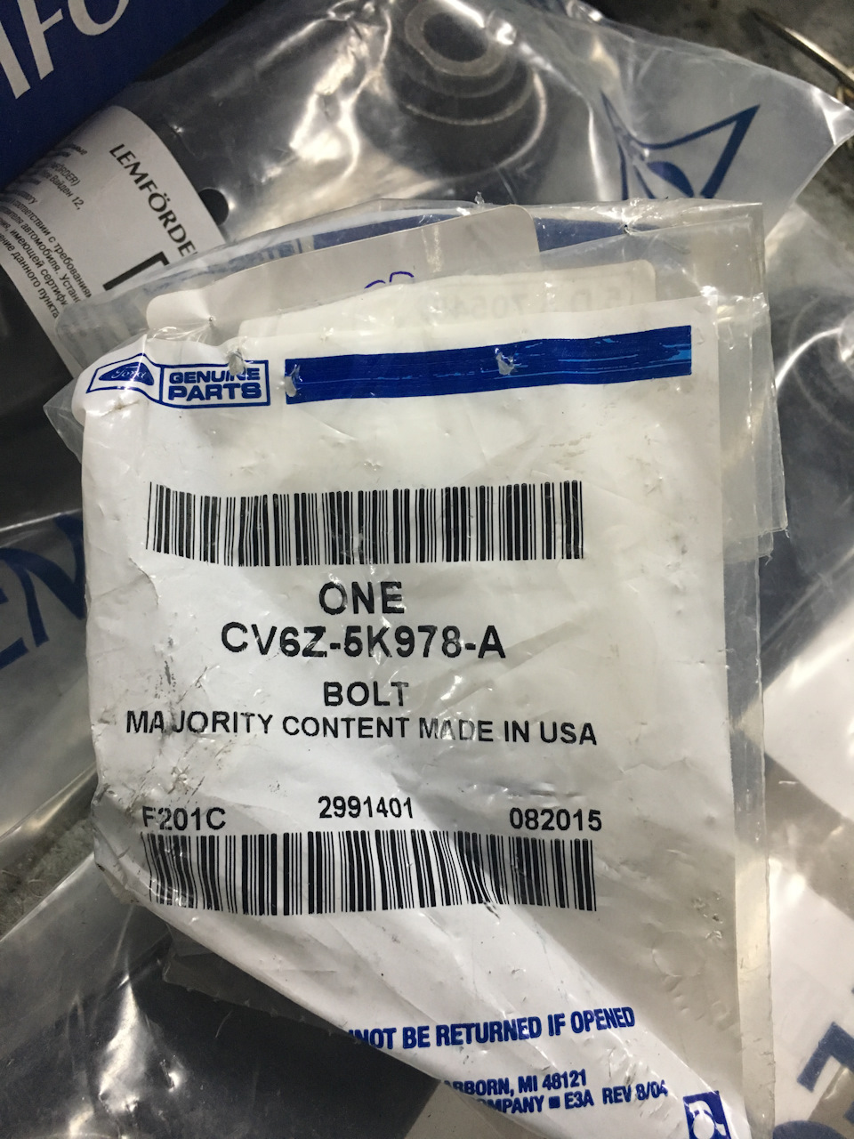 CV6Z5K978A Болт Ford | Запчасти на DRIVE2