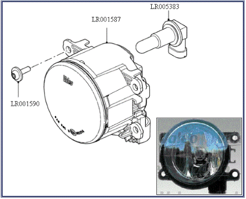 LR005383 Лампа противотуманной фары Jaguar Land Rover | Запчасти на DRIVE2