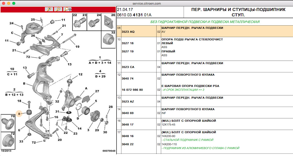 3523CA Сайлентблок Peugeot Citroen | Запчасти на DRIVE2
