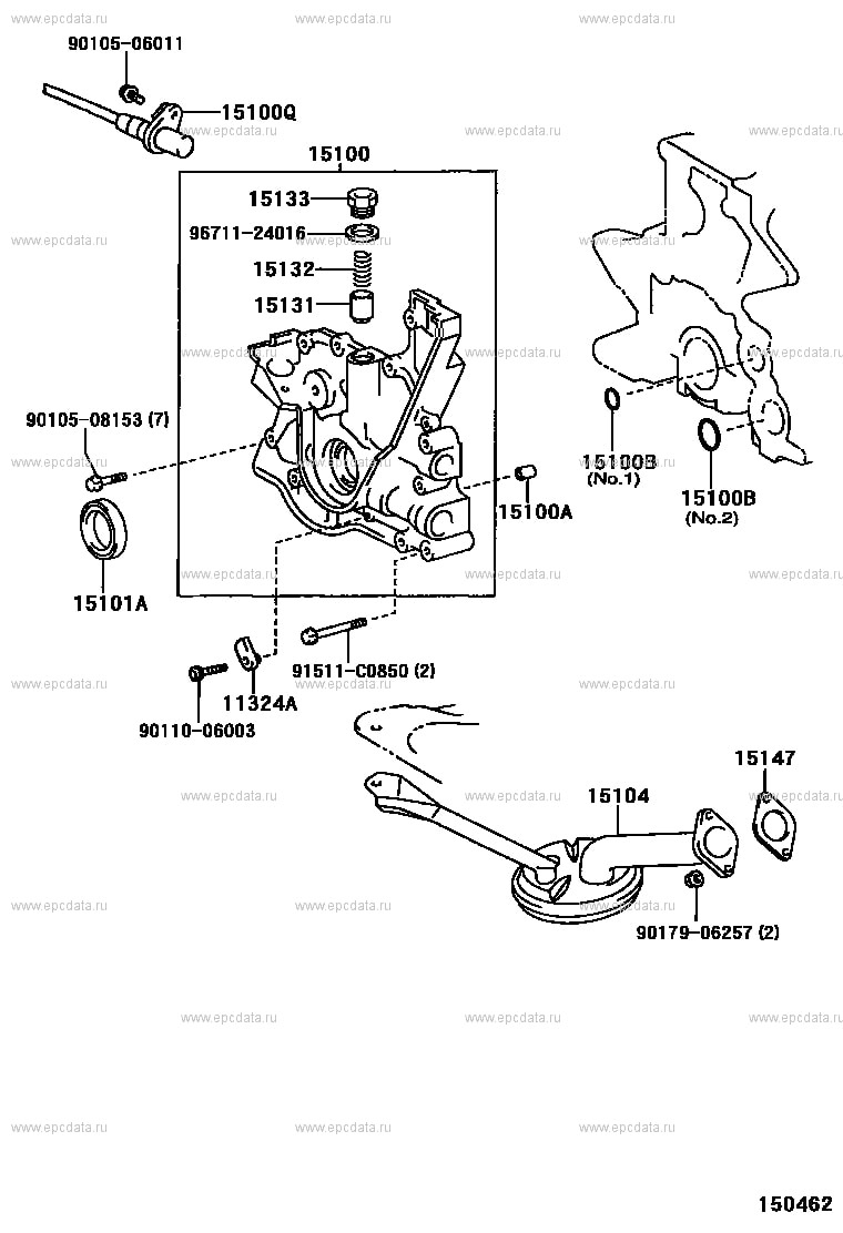#2327. — 15-01 — 1JZ-GTE. Engine oil pump — Масляный насос двигателя ...