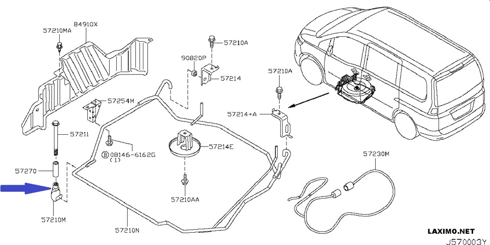 Переселил запаску в багажник — Nissan Serena Mk III (C25), 2 л, 2010 ...