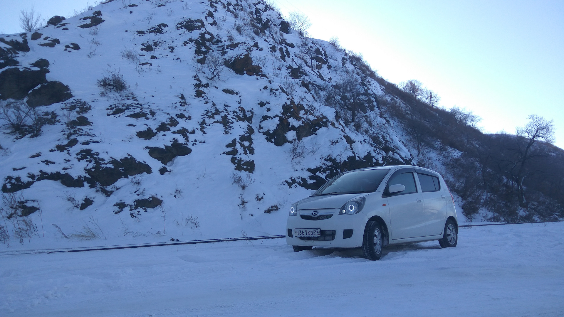 Полировка фар и зимние фотографии. — Daihatsu Mira (L275/L285), 0,7 л ...