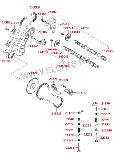 243512A000 ЦЕПЬ ПРИВОДА ГРМ KIA HYUNDAI | Запчасти на DRIVE2