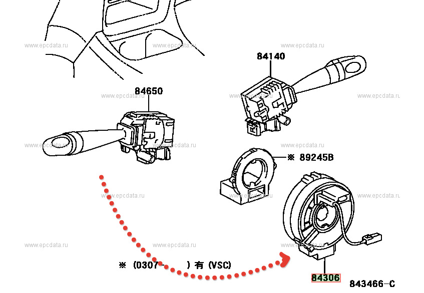 Замена спирального кабеля (6 pin)(84306-52050) — Toyota RAV4 (II), 1,8 ...