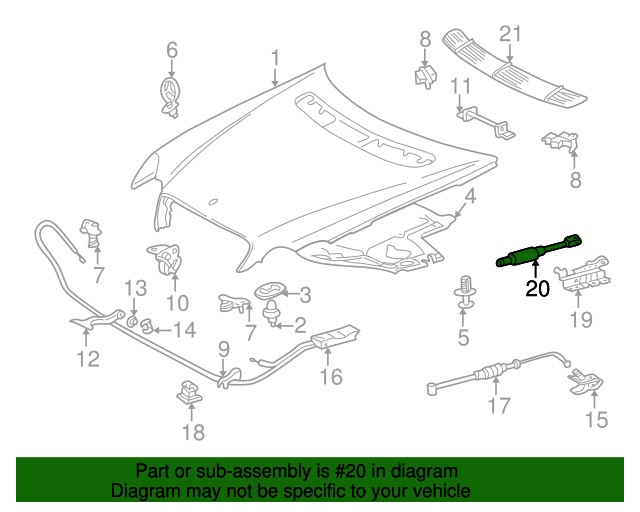 A2038800029 Пружина газовая капота Mercedes | Запчасти на DRIVE2