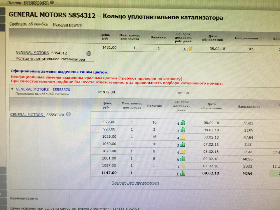 55558370 Прокладка выхлопной системы GM | Запчасти на DRIVE2