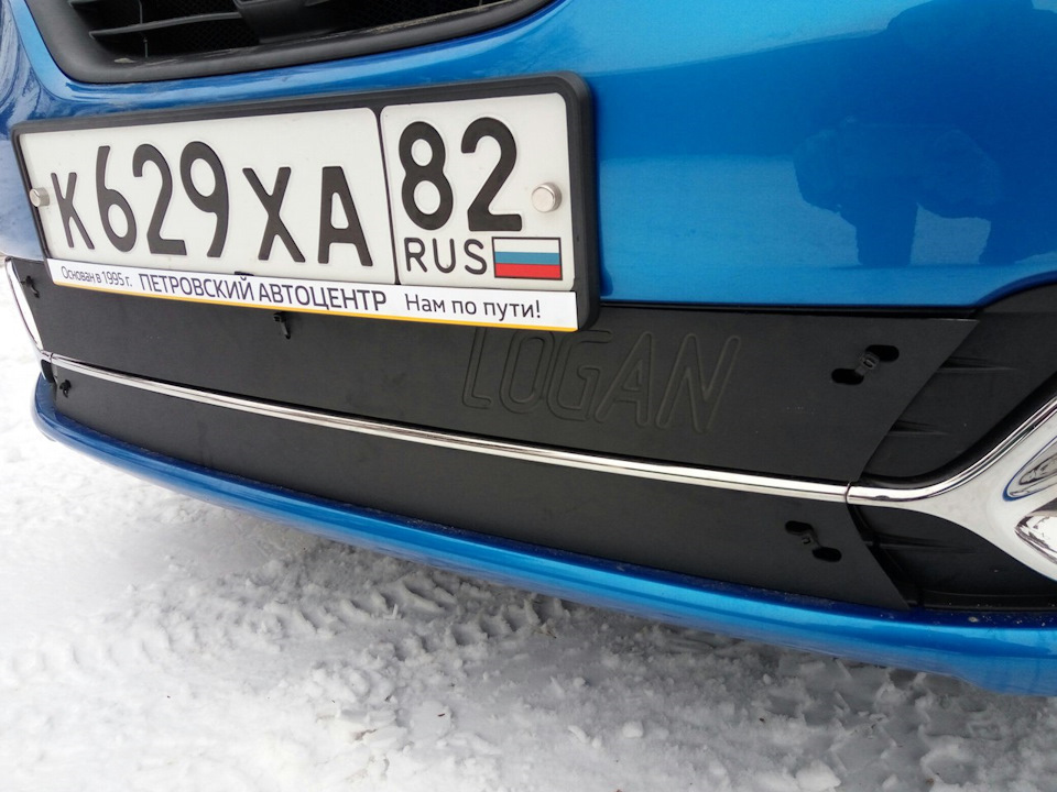Зимняя защита бампера логан 2. — Renault Logan (2G), 1,6 л, 2016 года ...