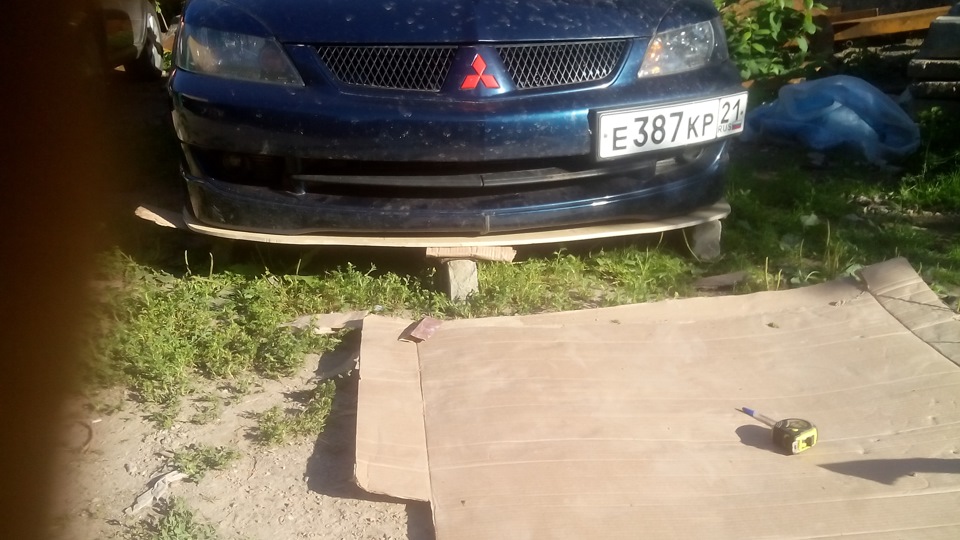 Спойлер под передний бампер. Начало… — Mitsubishi Lancer IX, 2 л, 2007 ...