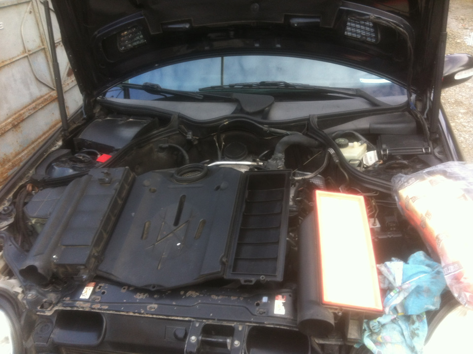 Замена воздушных фильтров m112. — Mercedes-Benz C-class (W203), 2,6 л ...