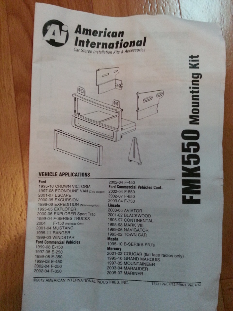 Адаптер для 1DIN магнитолы FMK550 — Ford Maverick II, 3 л, 2004 года ...