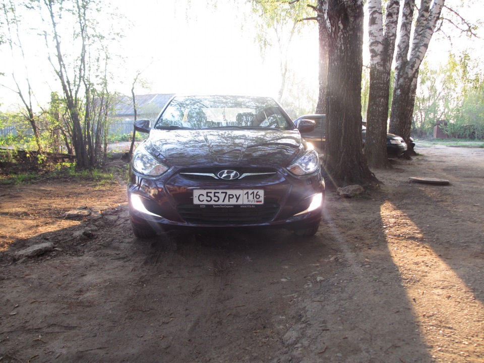 замена стандартных лампочек — Hyundai Solaris (1G), 1,6 л, 2013 года | тюнинг | DRIVE2