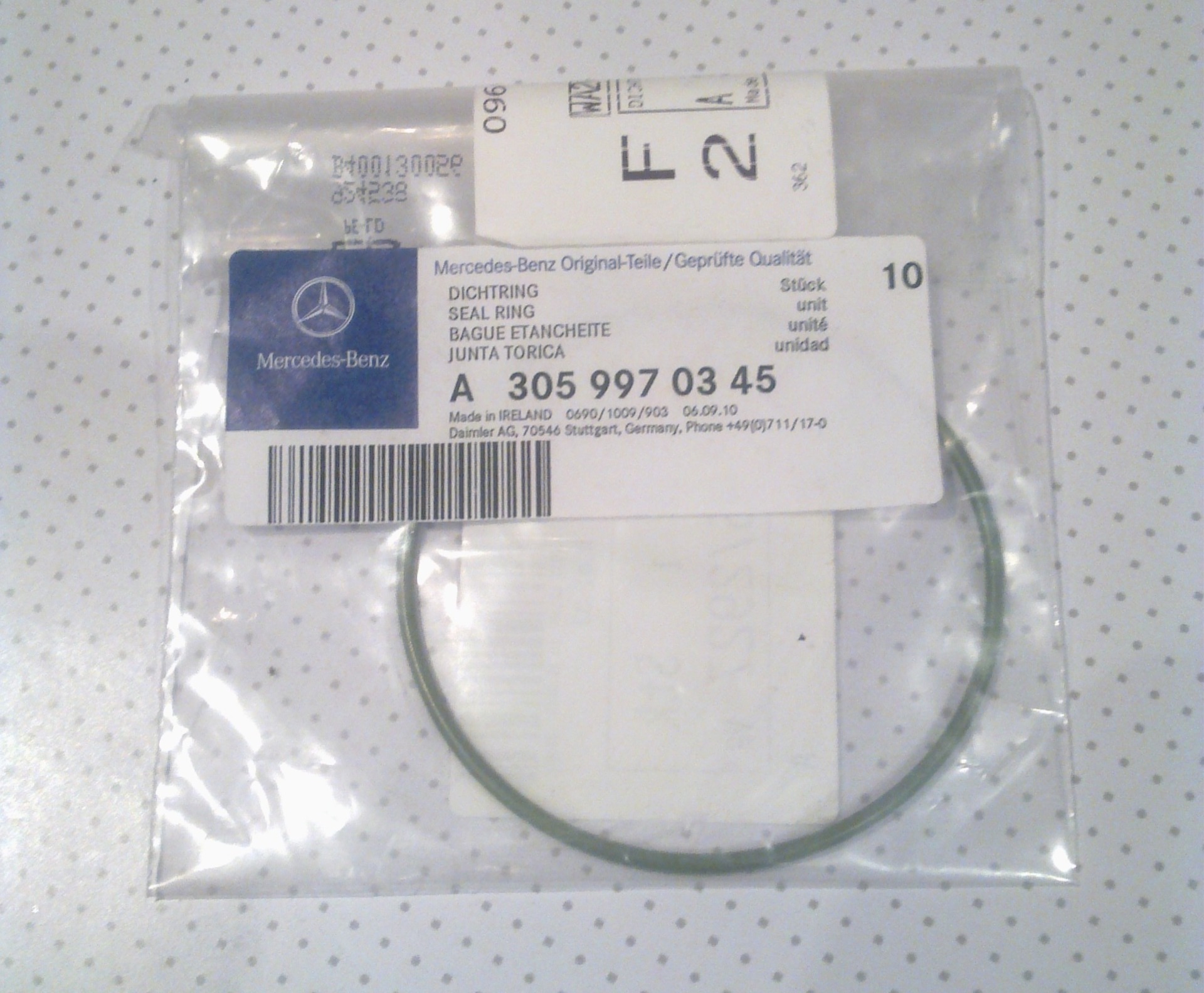 A3059970345 Кольцо уплотнительное дроссел заслонки Mercedes | Запчасти ...