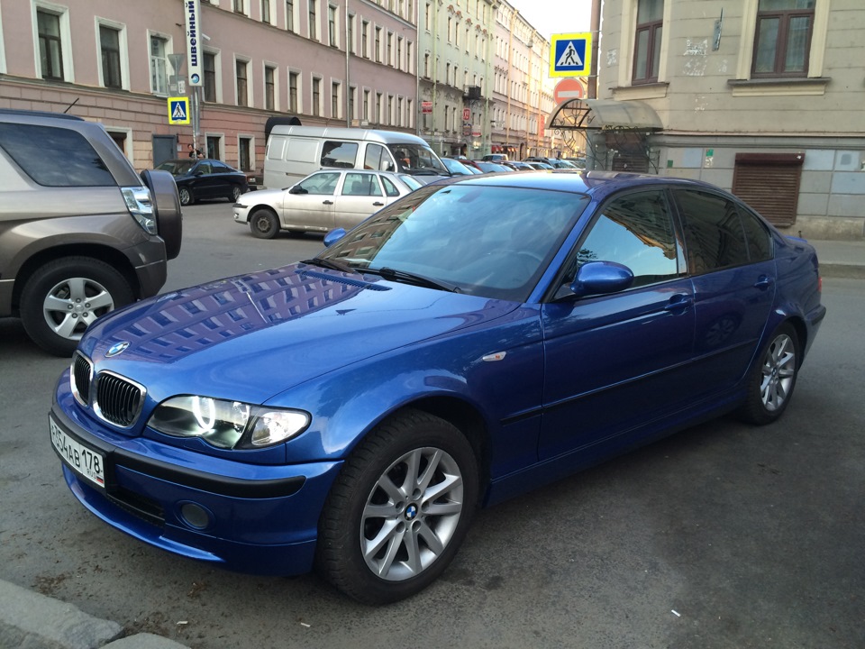 Полная перекраска с проёмами в Estoril Blue II (B45) — BMW 3 series (E46), 2,2 л, 2004 года ...