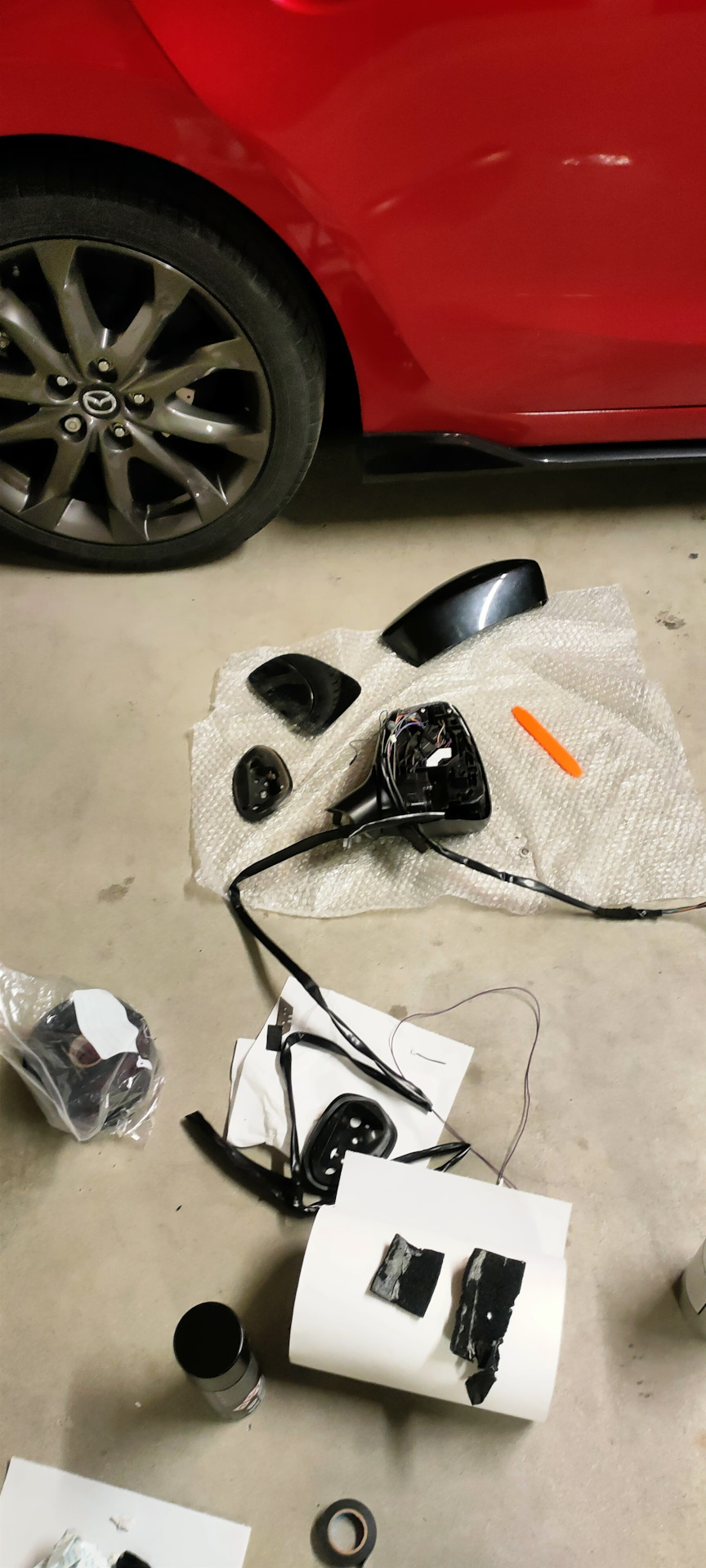 Установка зеркал от рестайла + их доработка. — Mazda 3 (3G) BM, 2,2 л ...