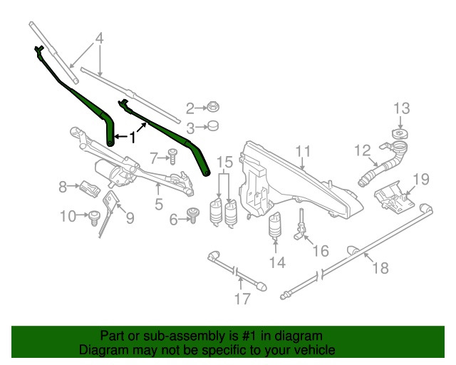 61619449955 Рычаг стеклоочистителя, сторона пассажира BMW | Запчасти на ...