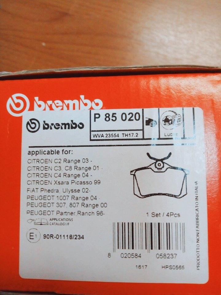 P85020 Тормозные колодки brembo | Запчасти на DRIVE2