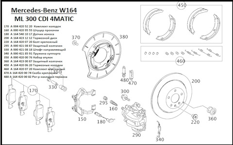 A1644200620 Тормозные колодки. Mercedes | Запчасти на DRIVE2