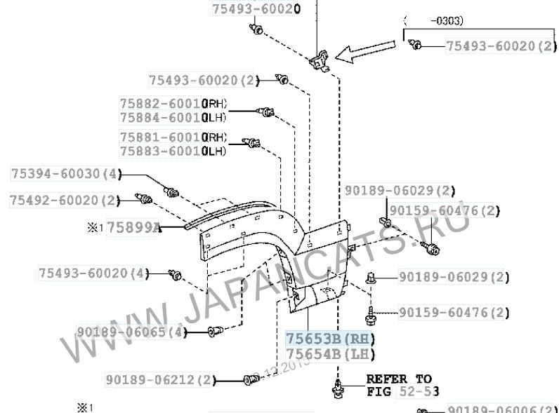 9015960476 Клипса крепления переднего бампера TOYOTA LEXUS | Запчасти ...