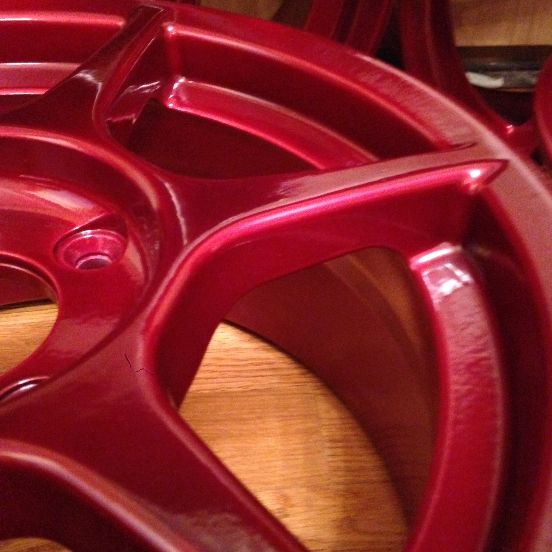 Перекрасил диски. Dark Candy Red. — Honda Civic Hatchback (6G), 2 л ...