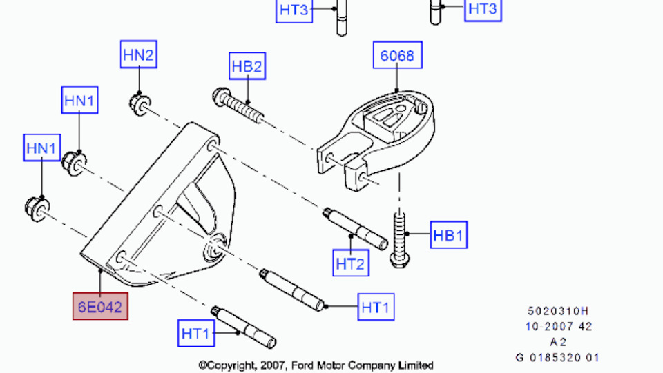 Поиск сайлентблока кронштейна АКПП — Ford Mondeo IV, 2,3 л, 2008 года ...