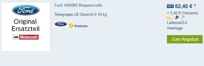 1456983 Ролик ремня Ford | Запчасти на DRIVE2