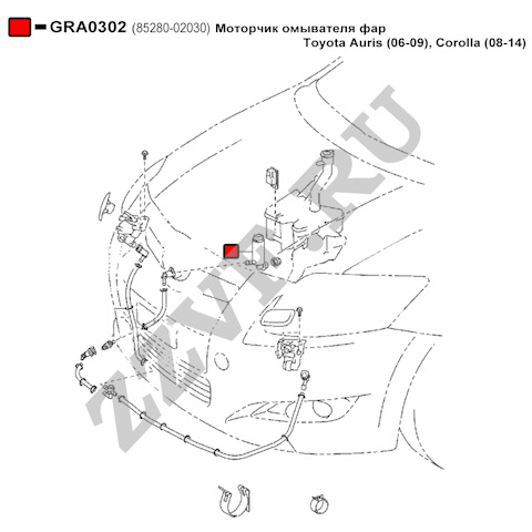 8528002030 МОТОРЧИК ОМЫВАТЕЛЯ ФАР TOYOTA AURIS (06-09), COROLLA (08-14 ...