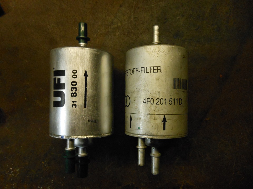 Замена топливного фильтра — Audi A4 (B7), 1,8 л, 2006 года | плановое ...