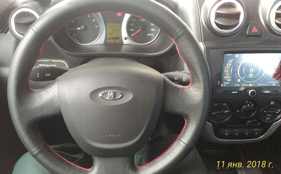 Обтянул руль кожей — Lada Гранта Лифтбек (1G), 1,6 л, 2016 года ...