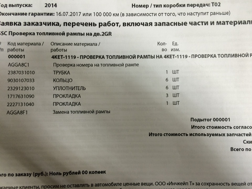 Проверка топливной рампы двигателя — Toyota Highlander (XU50), 3,5 л ...