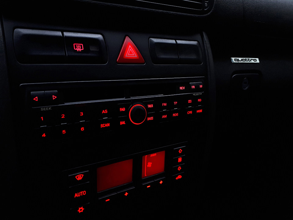 Подсветка панели ночью -) — Audi A3 (8L), 1,8 л, 2000 года | фотография ...