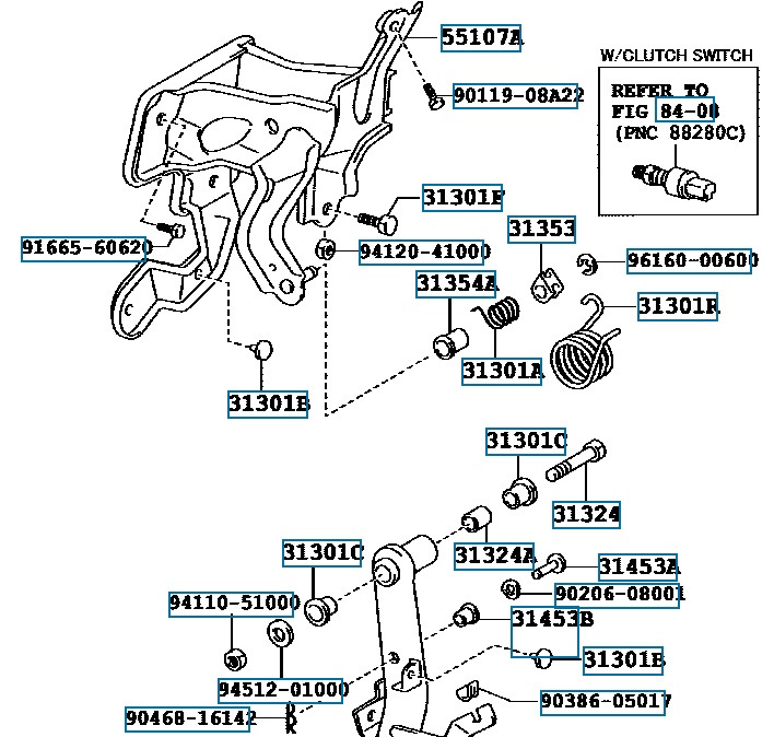 25. Восстановление комплектности педали сцепления. — Toyota Supra (80 ...