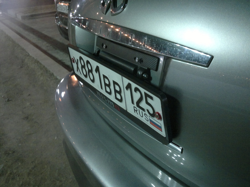 Крепление заднего, номерного знака! — Infiniti FX (1G), 3,5 л, 2003 ...