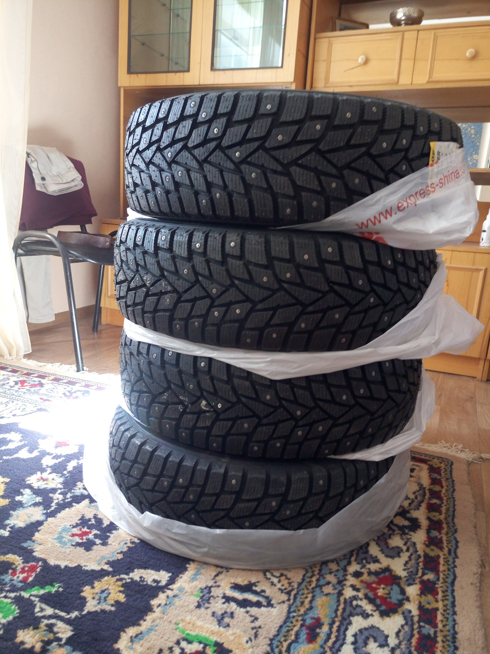 #45 Отзыв о зимней шипованой резине Dunlop SP Winter Ice 02 — Audi A4 ...