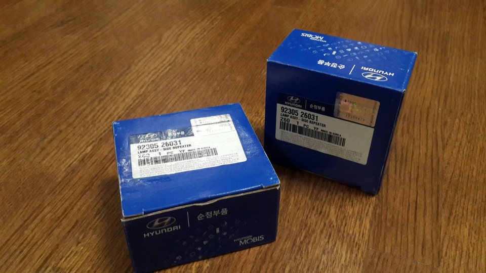 Белые повторители поворота — Hyundai Santa Fe (1G), 2,7 л, 2008 года ...