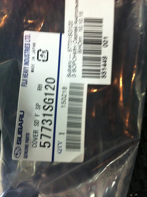 57731SG120 Заглушка в жабру (правая) SUBARU | Запчасти на DRIVE2
