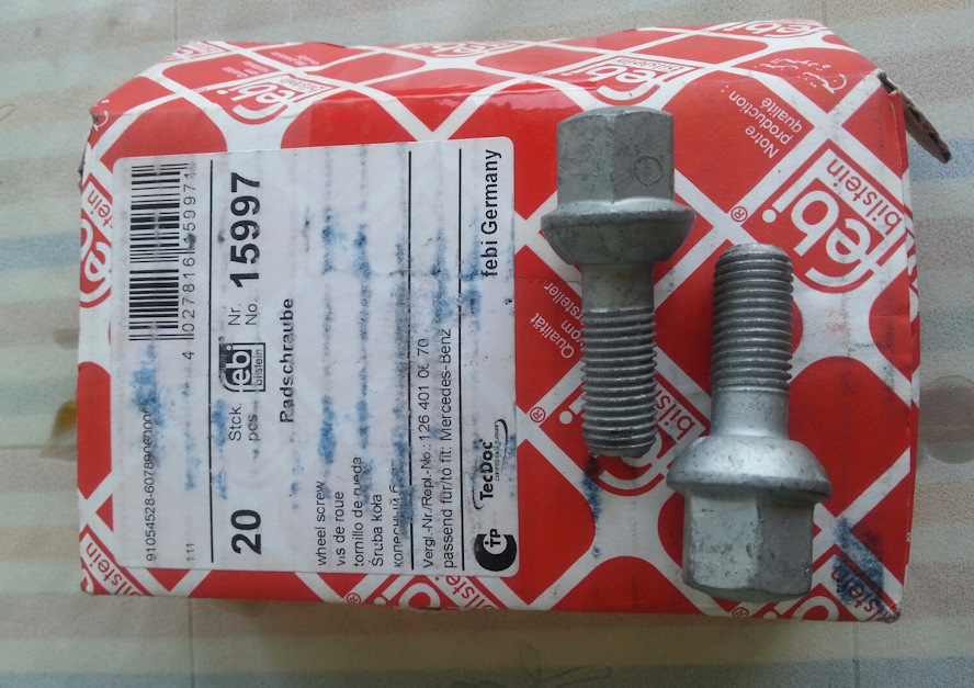 Колесные Болты — Mercedes-Benz S-Class (W126), 3,8 л, 1984 года ...