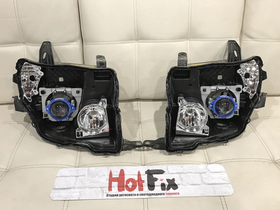 Mitsubishi Pajero 4 — светодиодные би-линзы GTR mini Biled — HotFix на ...