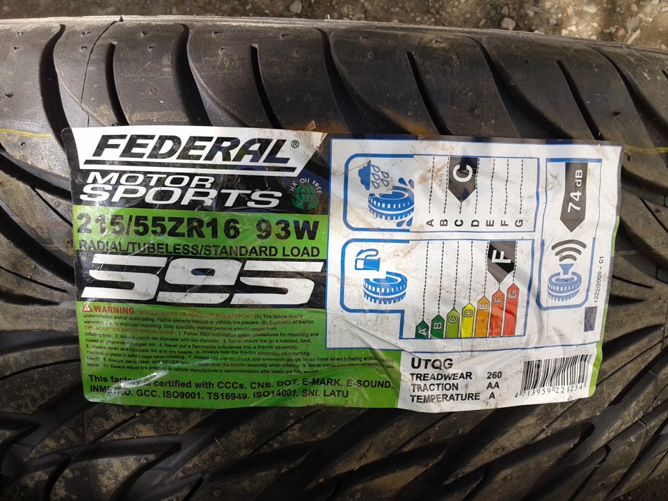 шины Federal SS 595 — Audi A6 (C4), 2,5 л, 1997 года | шины | DRIVE2