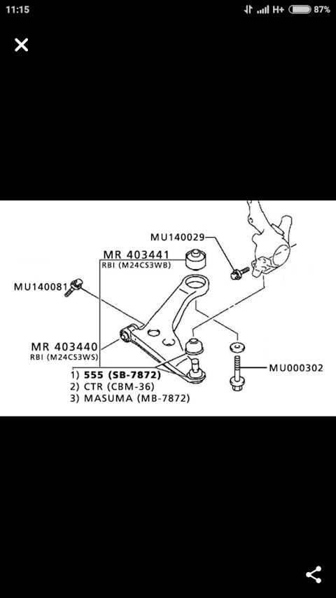 MR403440 Сайлентблок Mitsubishi | Запчасти на DRIVE2