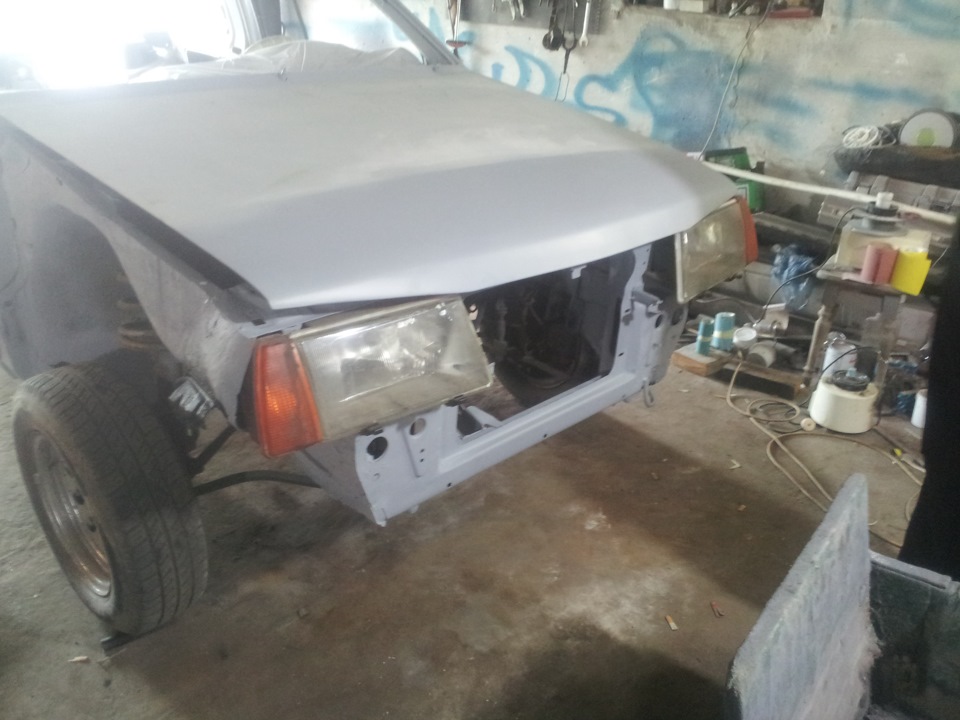 Новый капот — переделка в "злой стиль" — Lada 2108, 1,3 л, 1989 года ...