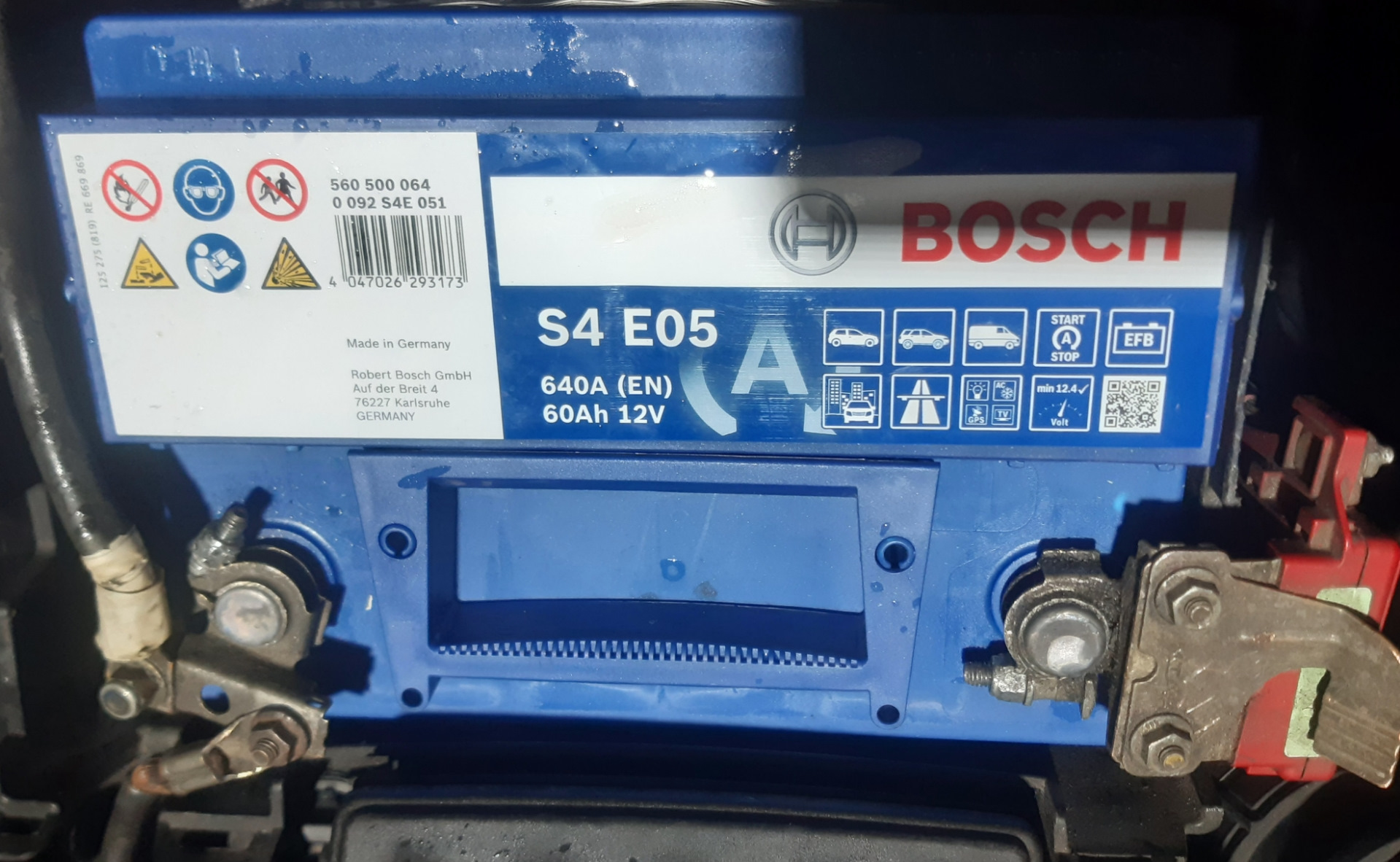 Новый акум. Bosch EFB 60Ah 640A — Renault Clio III, 1,5 л, 2006 года ...
