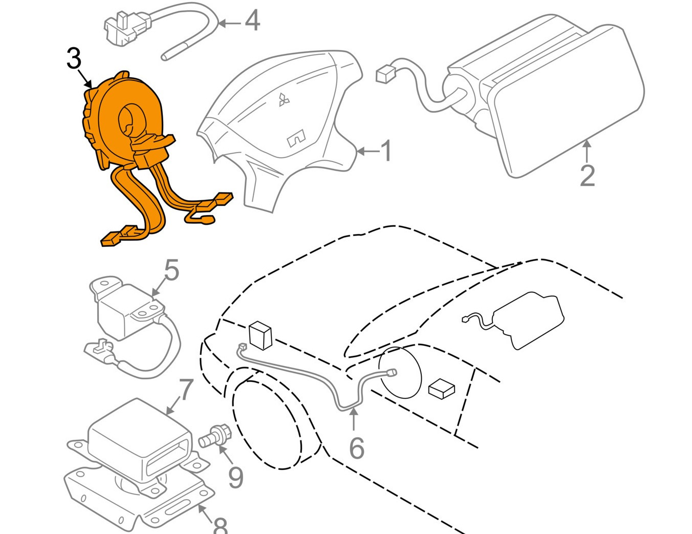 Восстановление спирального провода SRS — Mitsubishi Montero Sport (1G ...