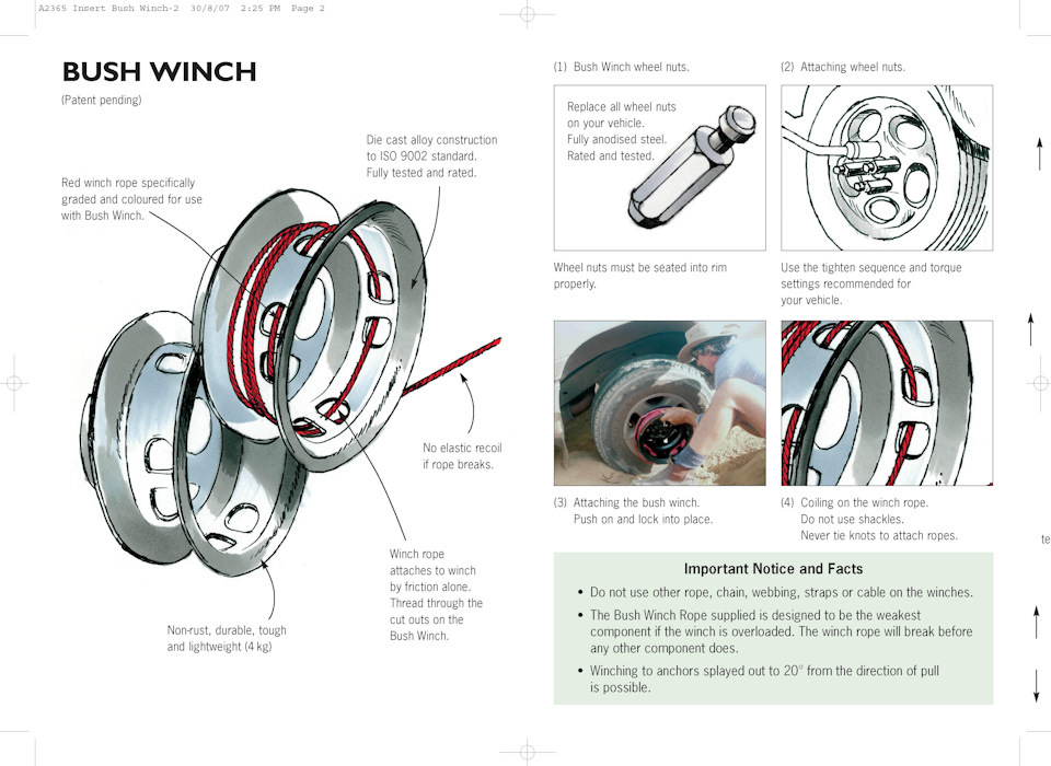 Bush Winch — съемная лебедка на колесе — Nissan Terrano R50, 2,7 л ...