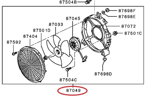 MN123607 Моторчик и кожух вентилятора кондиционера Mitsubishi ...