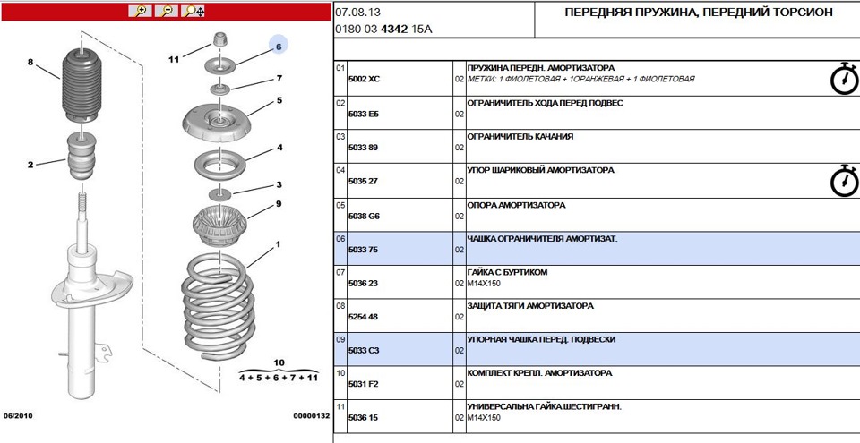 5031F2 Опора амортизатора переднего и подшипник PSA 208, 301, C3 (A51 ...